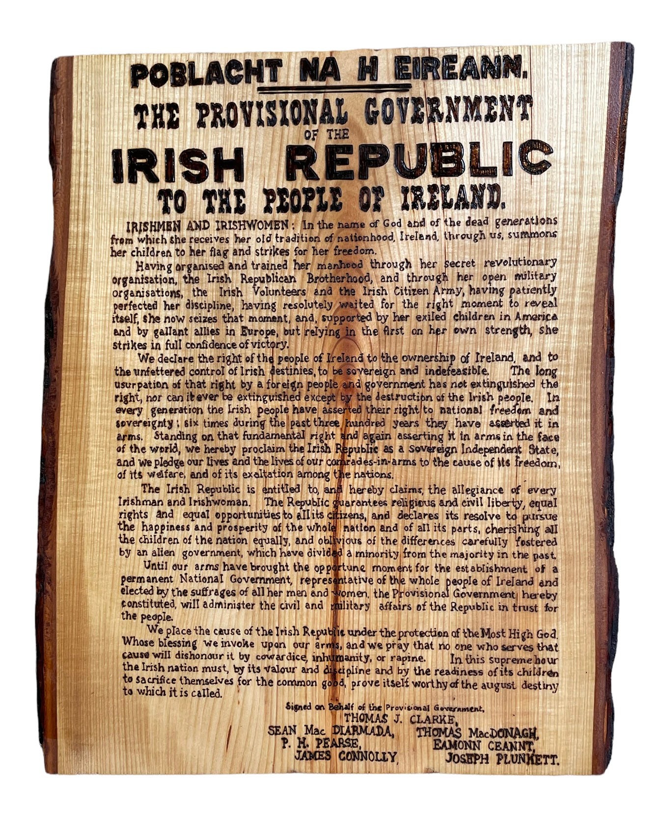 Hand Burned Irish Republic Proclamation: 1916 Easter Rising Art - Etsy