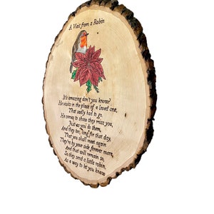 Wood Burning Robin Poem: Memorial Gift, Christmas in Heaven - Etsy