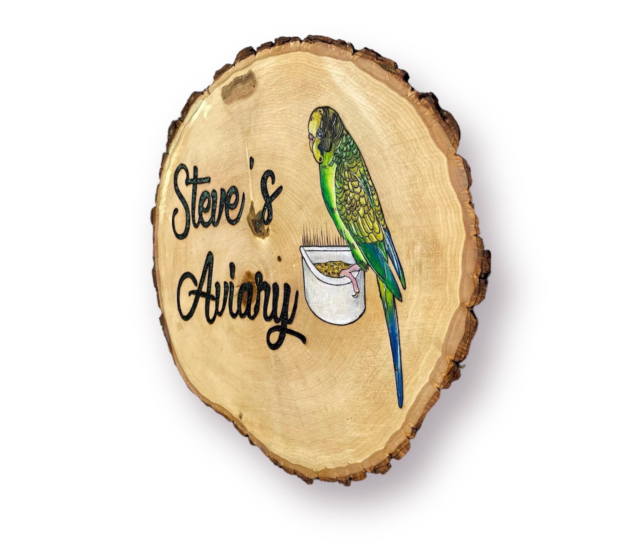 Aviary Sign Birdhouse Sign Budgie Custom Sign Custom Wood Burning Bird ...