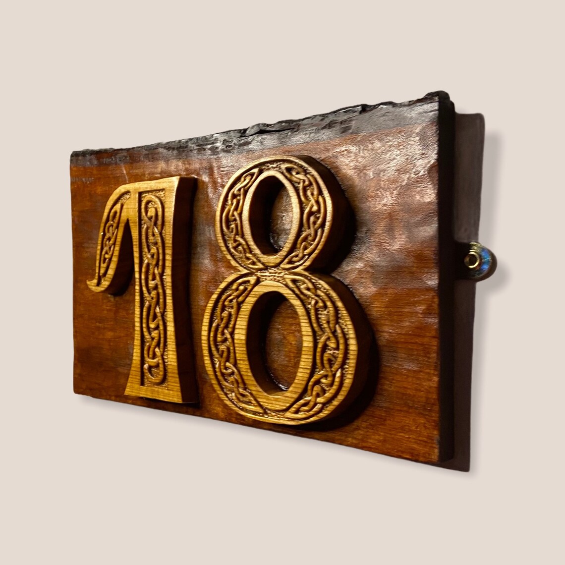 House Numbers Celtic Design Wood Carving Address Sign Irish - Etsy ...