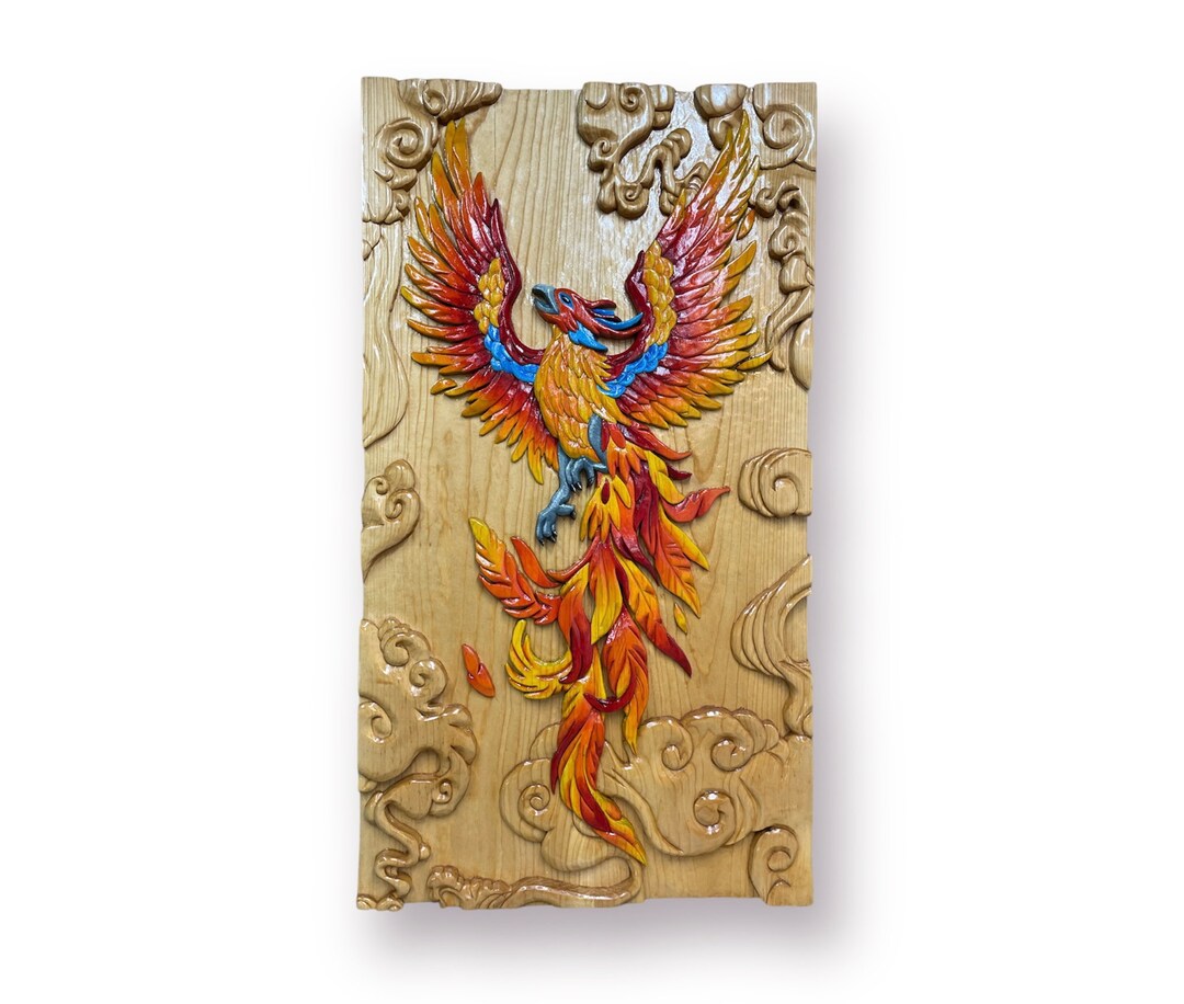 Phoenix Wood Carving Phoenix Art Phoenix Painting Mythical - Etsy