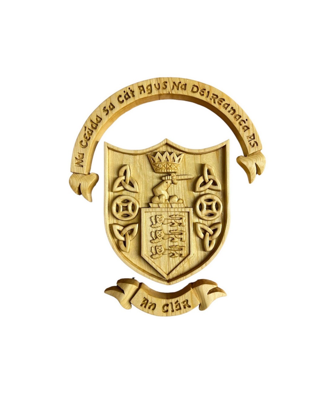 Clare GAA Crest Wood Carving Football Crest Gaelic Football Crest GAA ...
