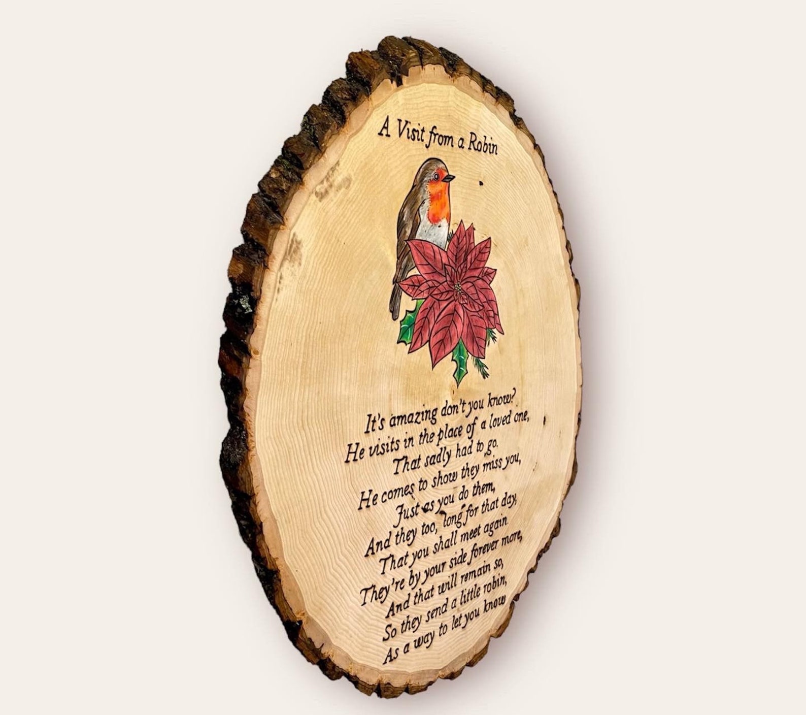 Wood Burning Robin Poem: Memorial Gift, Christmas in Heaven - Etsy