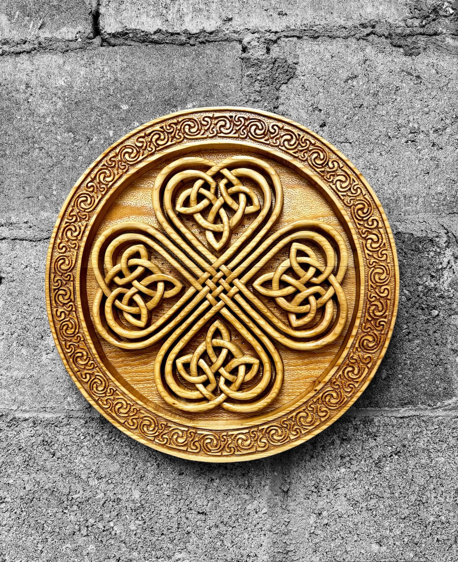 Celtic Shamrock, Celtic Knot, Shamrock Wood Carving, Four Leaf Clover ...