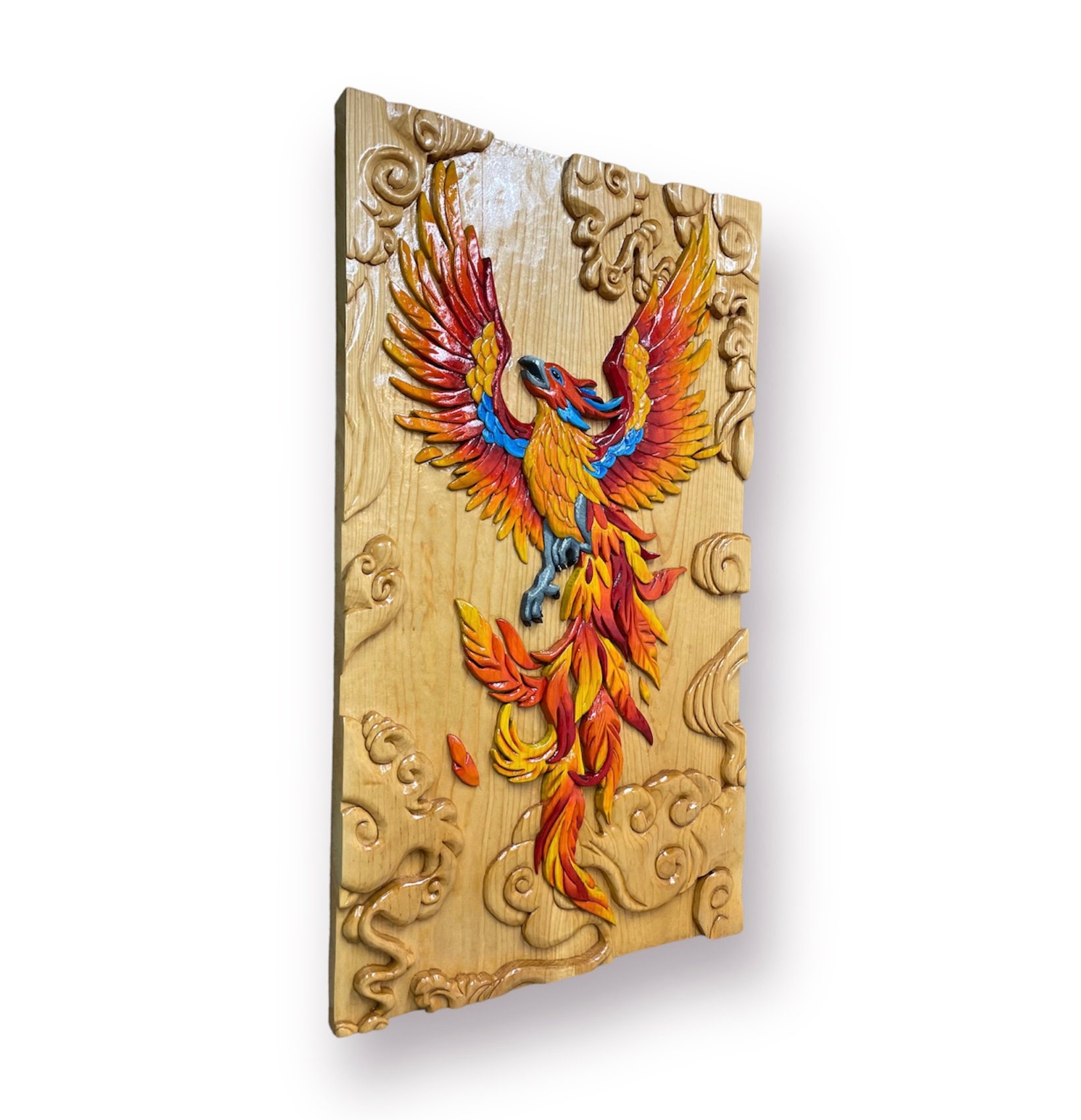 Phoenix Wood Carving Phoenix Art Phoenix Painting Mythical - Etsy