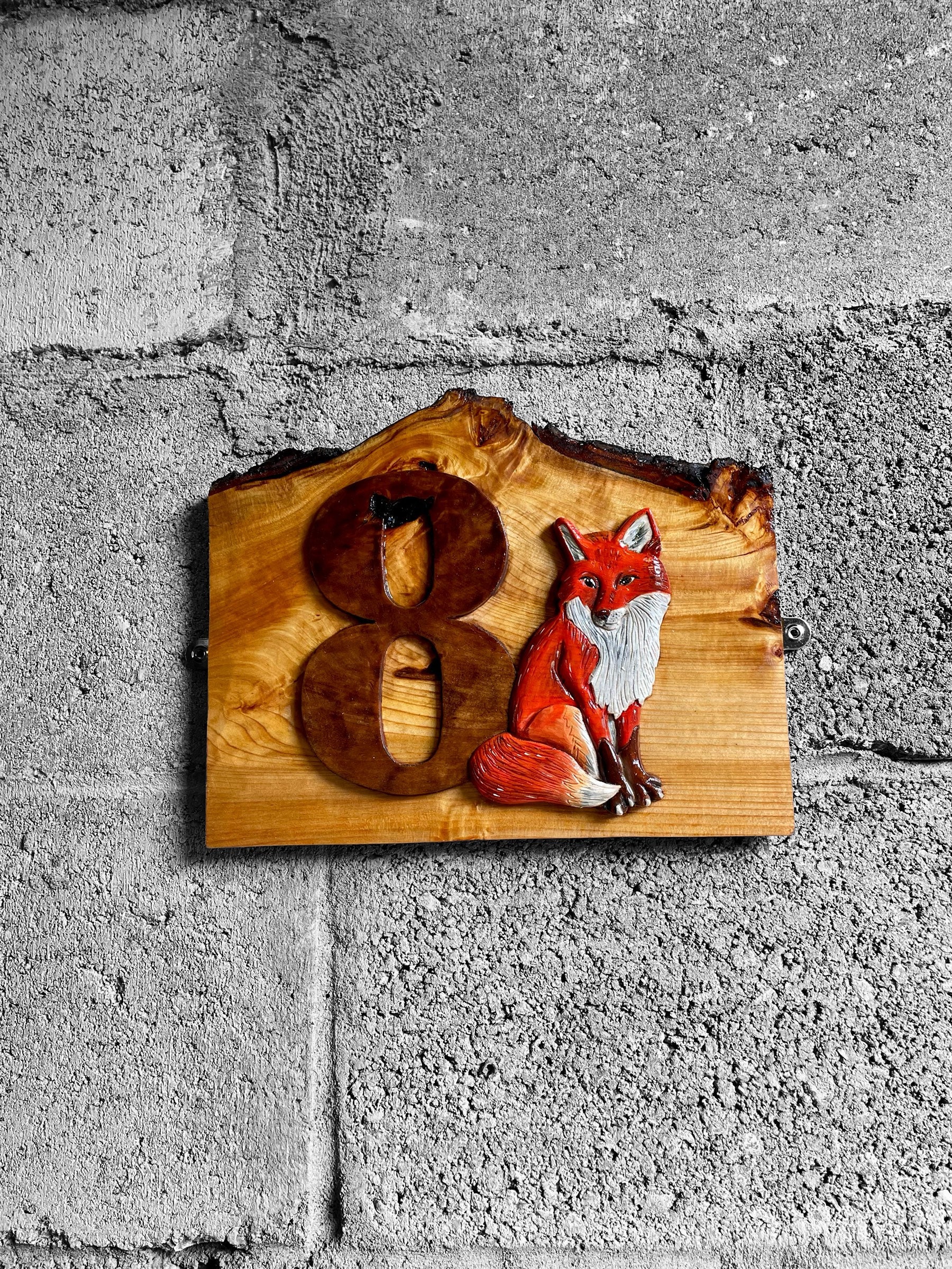 Address Sign House Number Sign Fox Address Sign Custom Mailbox Sign ...