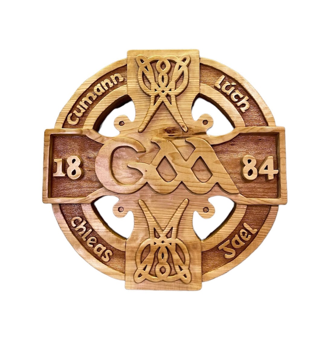 GAA Crest Wood Carving Gaelic Football Hurling Croke Park Gaelic ...