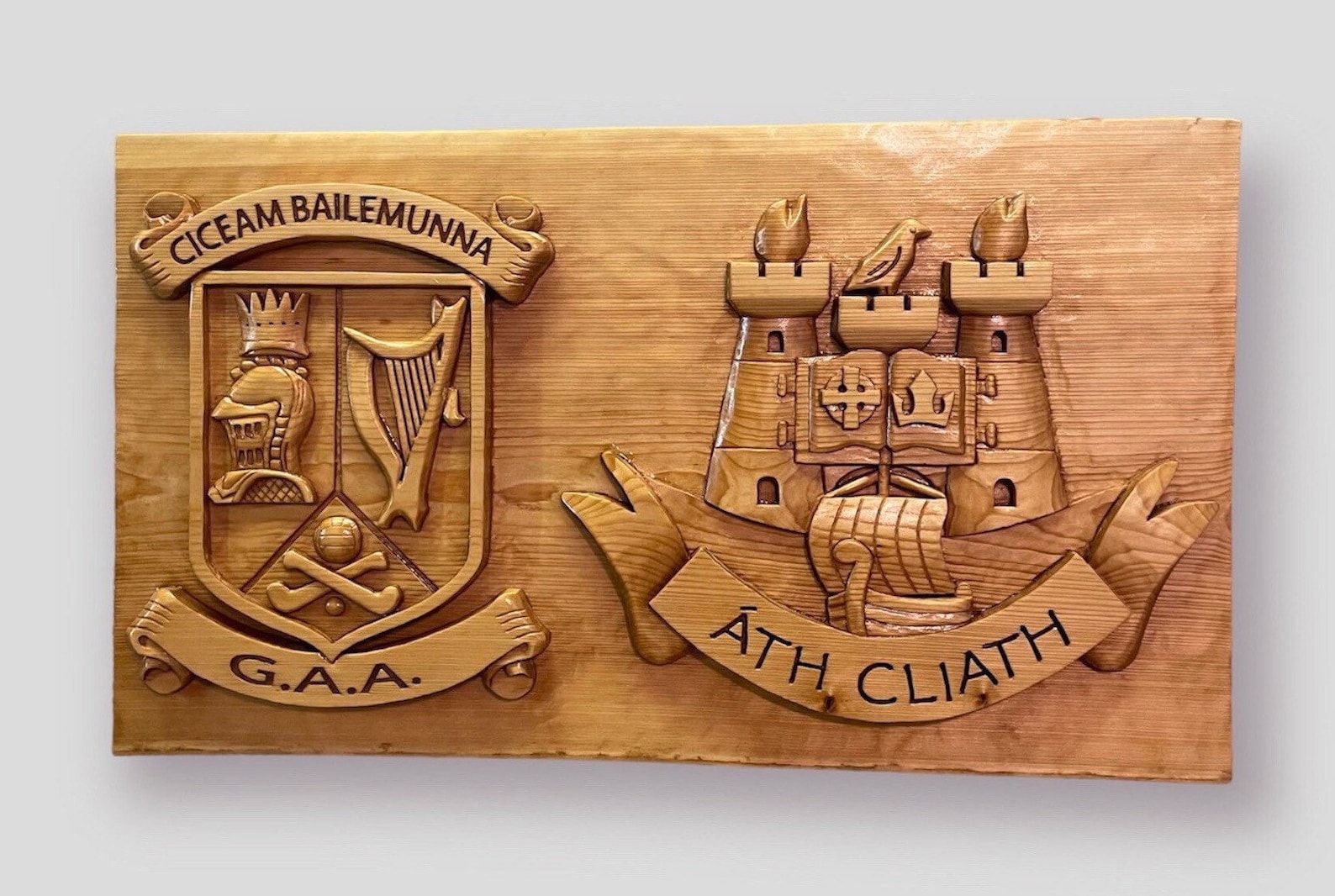 Hand Carved GAA Crest Wood Sign: Ballymun Kickhams & Dublin - Etsy