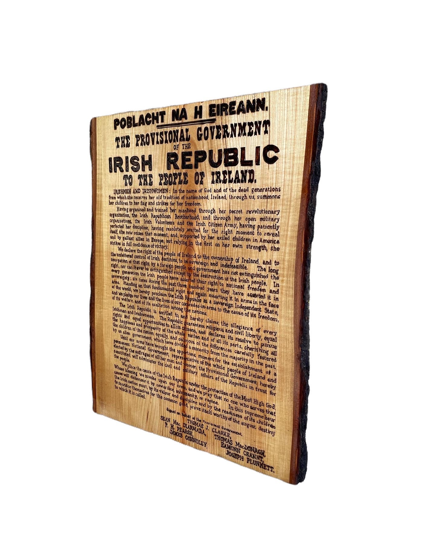 Hand Burned Irish Republic Proclamation: 1916 Easter Rising Art - Etsy