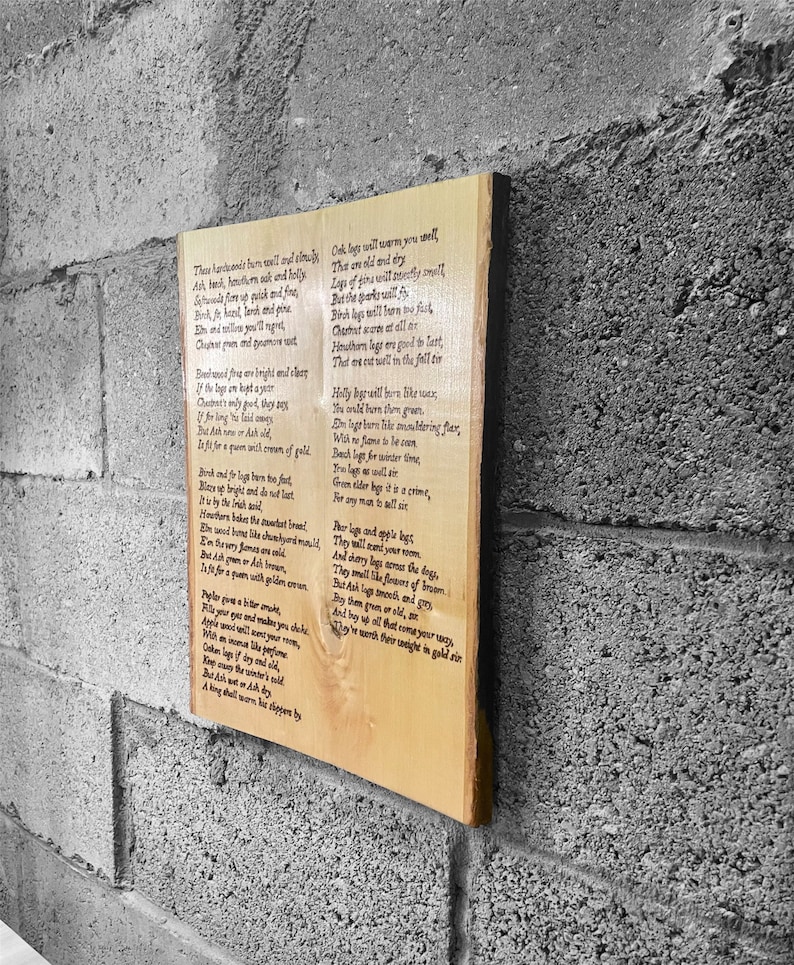 Custom Wood Burning Poem: Personalized Pyrography Art (16x12 Inches) - Etsy
