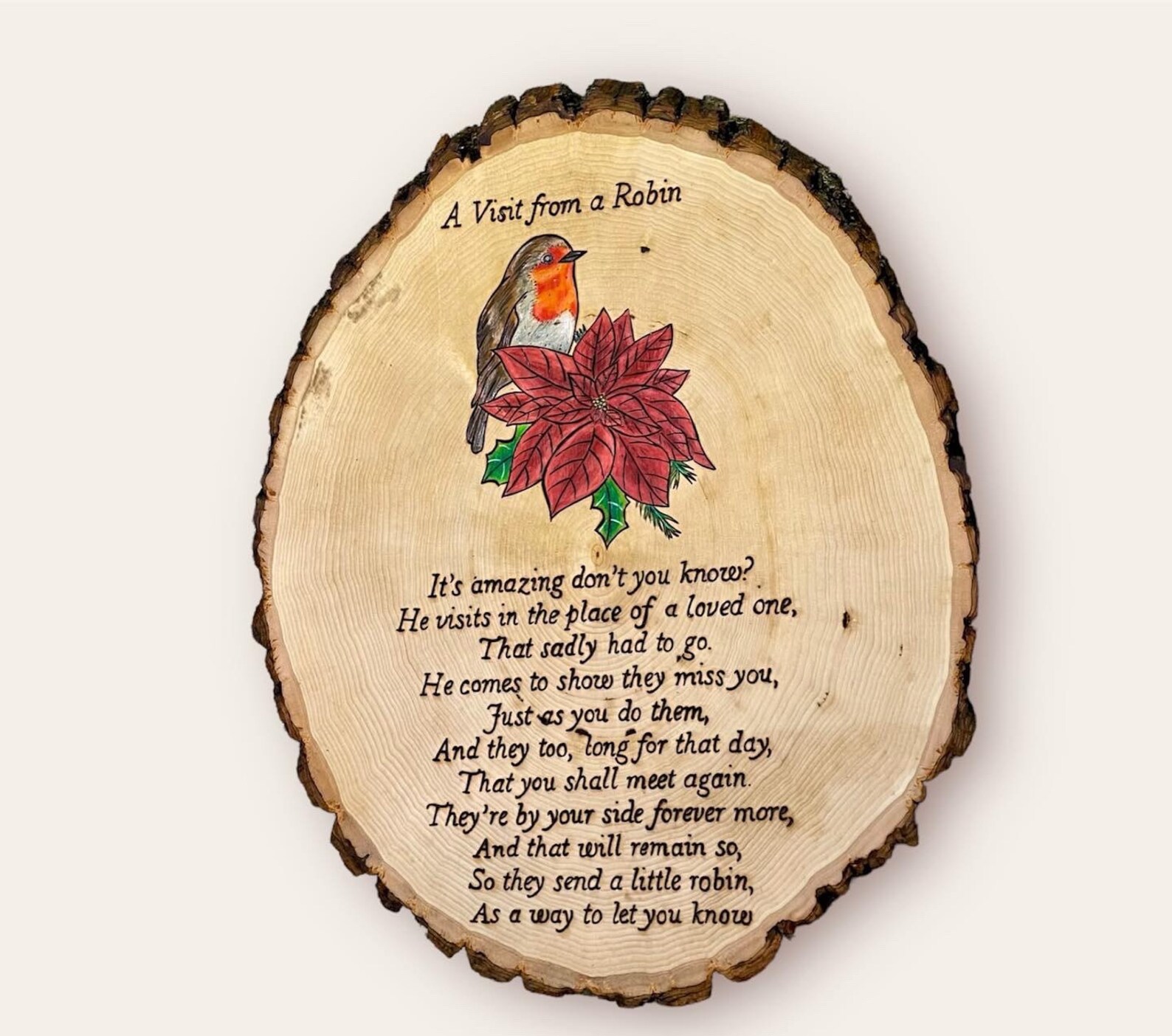 Wood Burning Robin Poem: Memorial Gift, Christmas in Heaven - Etsy