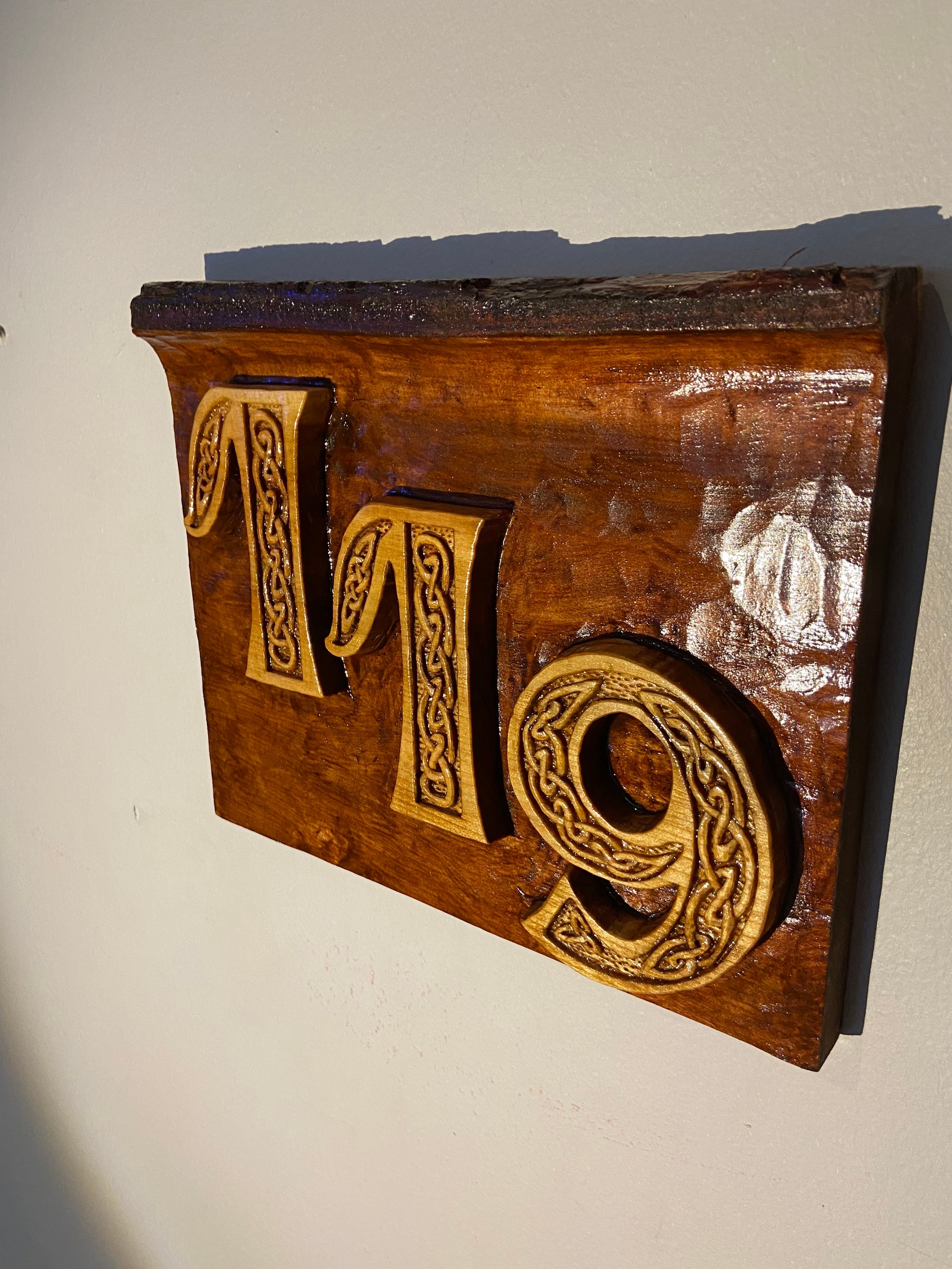 House Numbers Celtic Design Wood Carving Address Sign Irish - Etsy ...