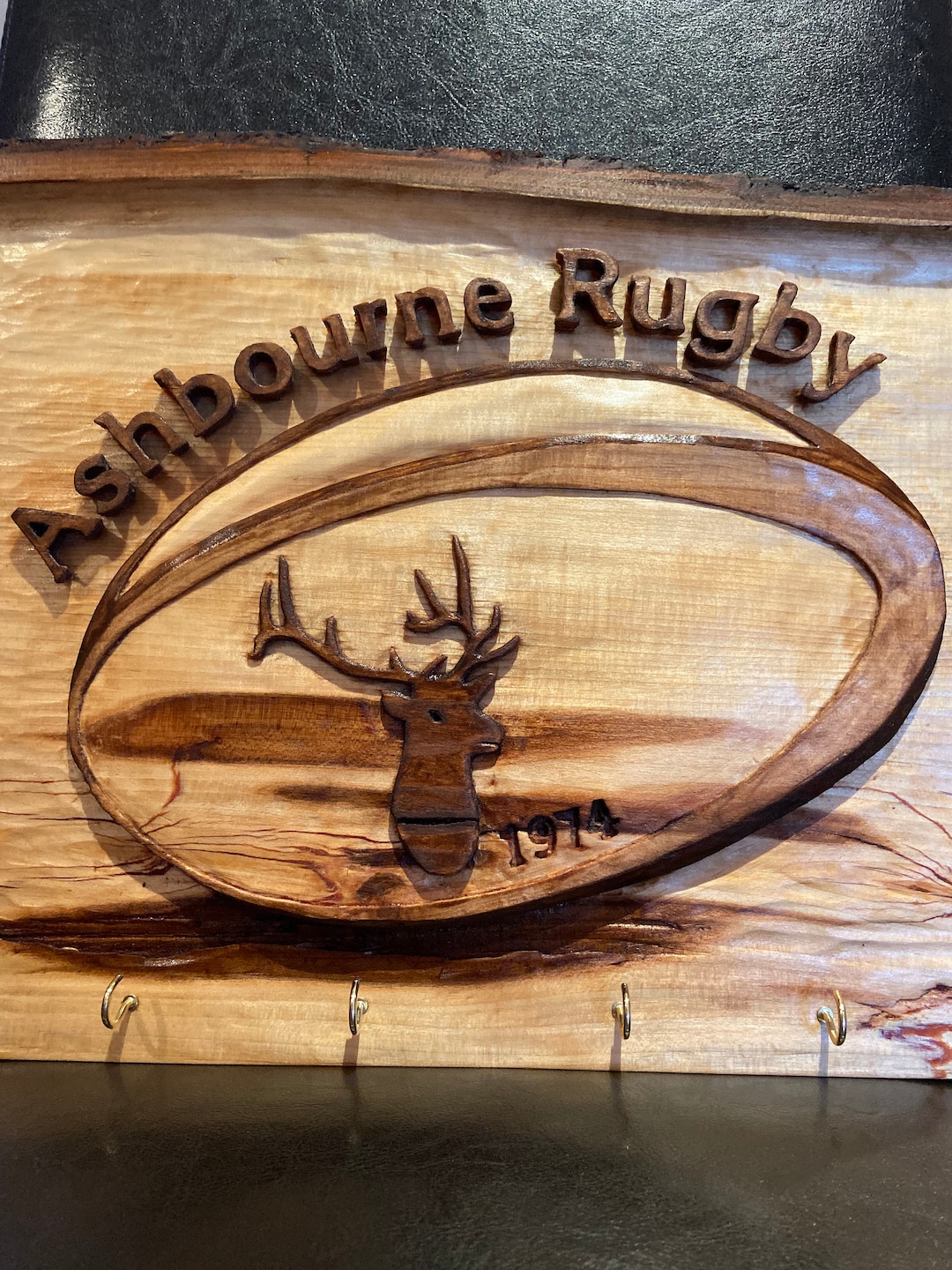 Hand Carved Wood Rugby Club Crest Medal Holder - Custom Wall Hanging - Etsy