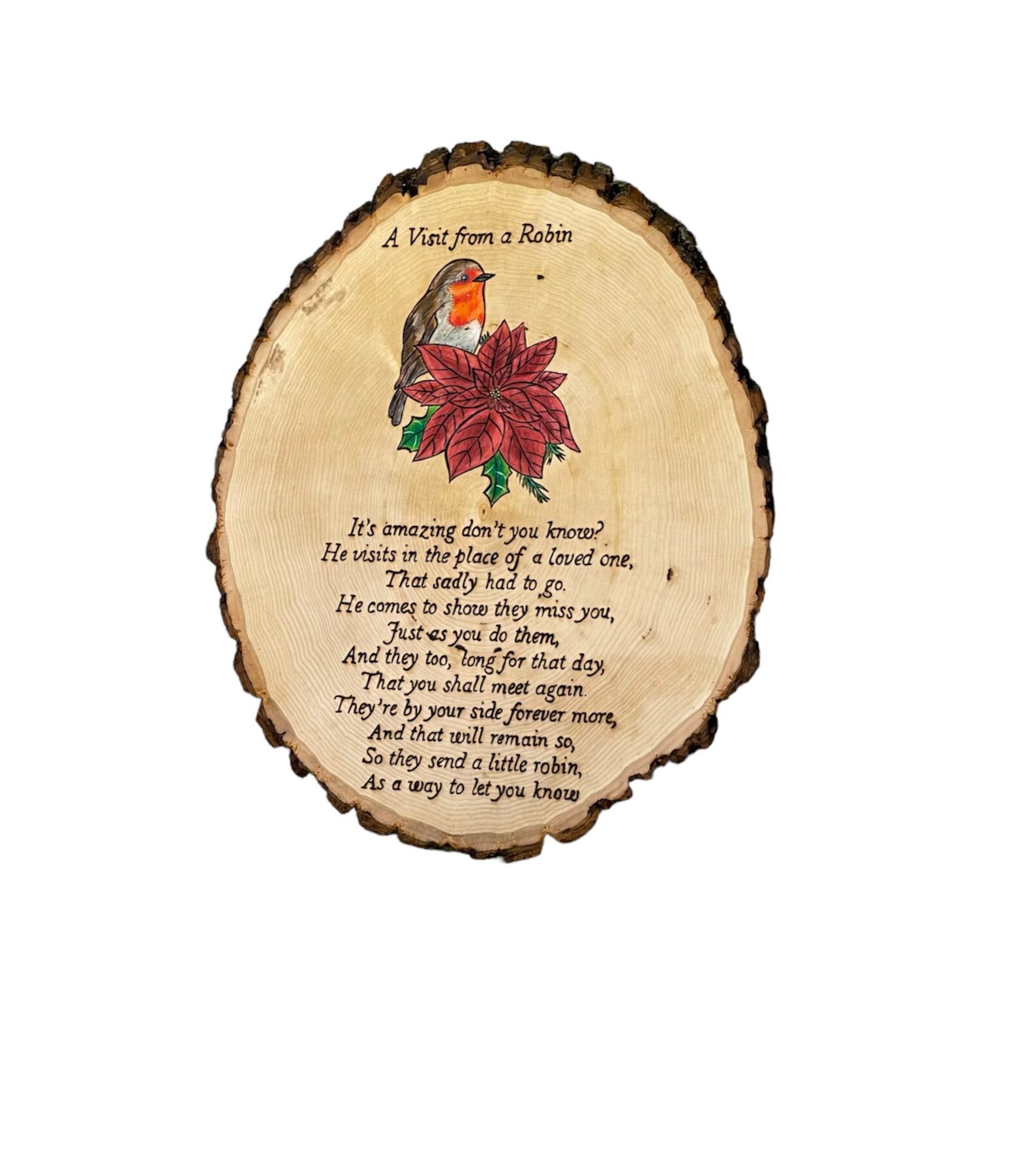 Wood Burning Robin Poem: Memorial Gift, Christmas in Heaven - Etsy