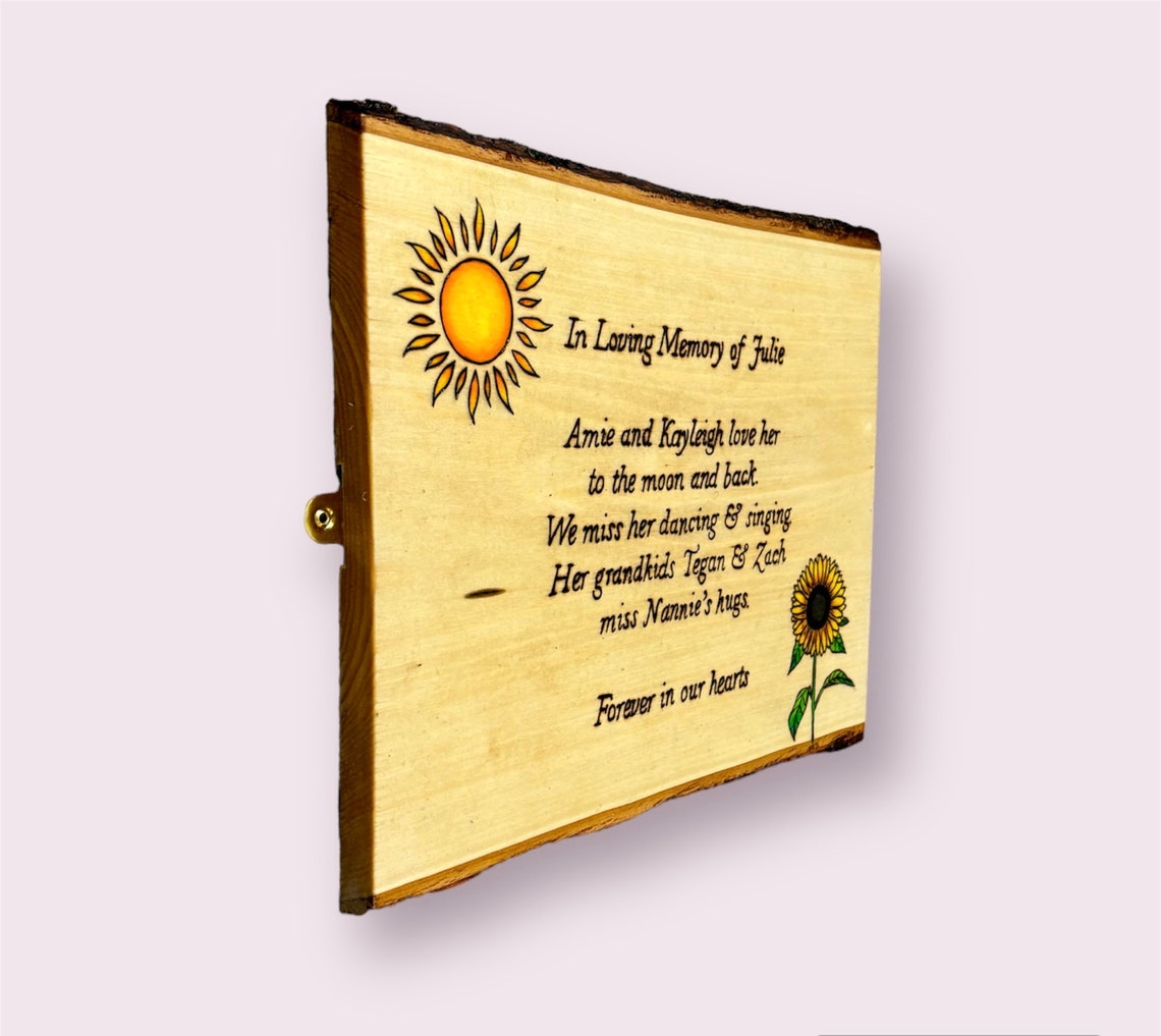 Memorial Plaque, Wood Memory Plaque, in Loving Memory, Bench Plaque ...