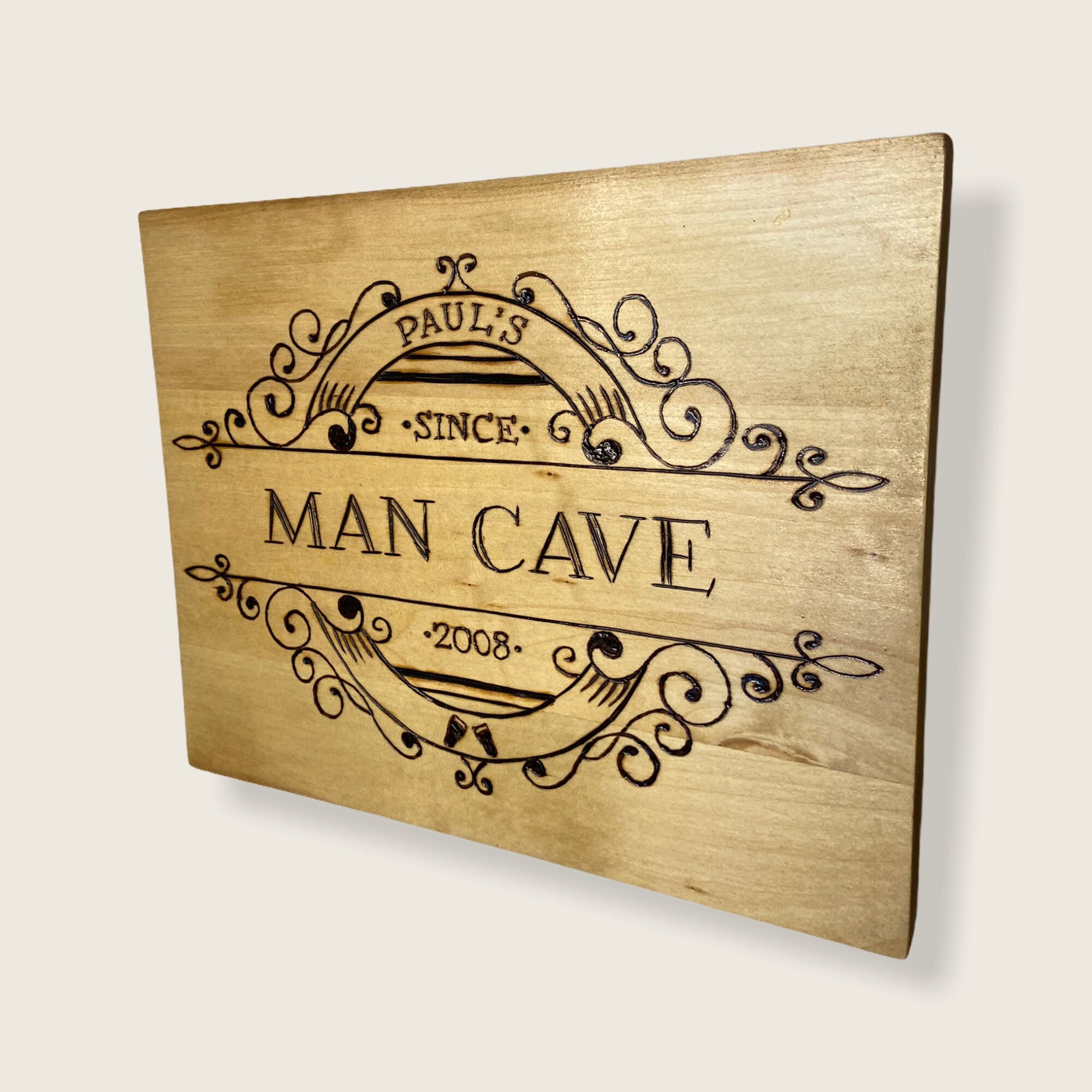 Man cave sign home bar sign outdoor sign wood burning man cave | Etsy