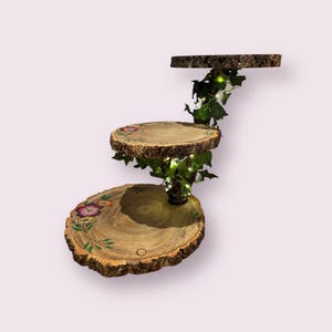 Handmade Three Tier Log Slice Cake Stand: Rustic Wedding Platter - Etsy