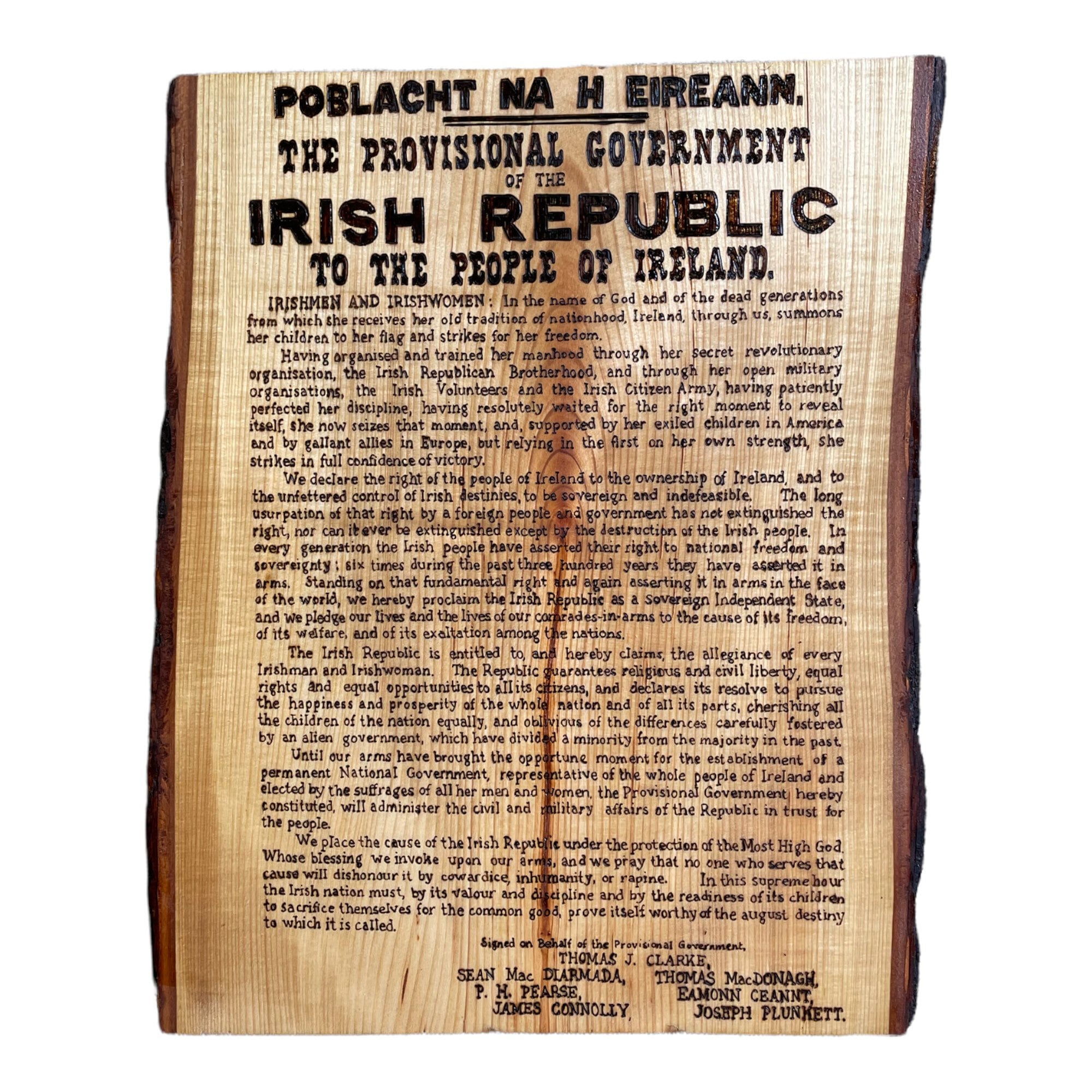 Hand Burned Irish Republic Proclamation: 1916 Easter Rising Art - Etsy