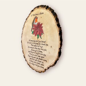 Wood Burning Robin Poem: Memorial Gift, Christmas in Heaven - Etsy