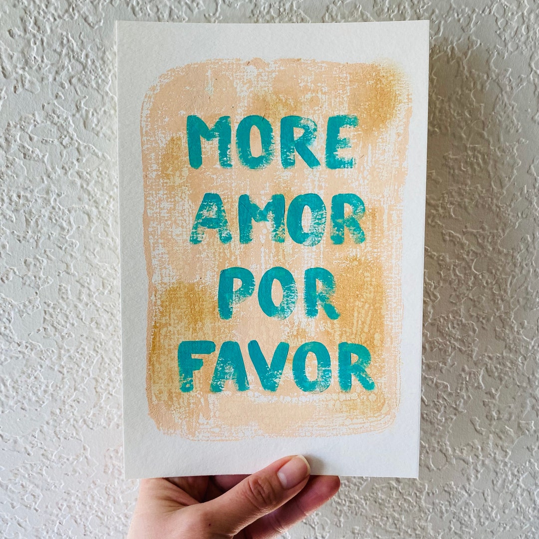 More Amor Por Favor Art Print: Hand-painted Love Quote (6x9 In) - Etsy