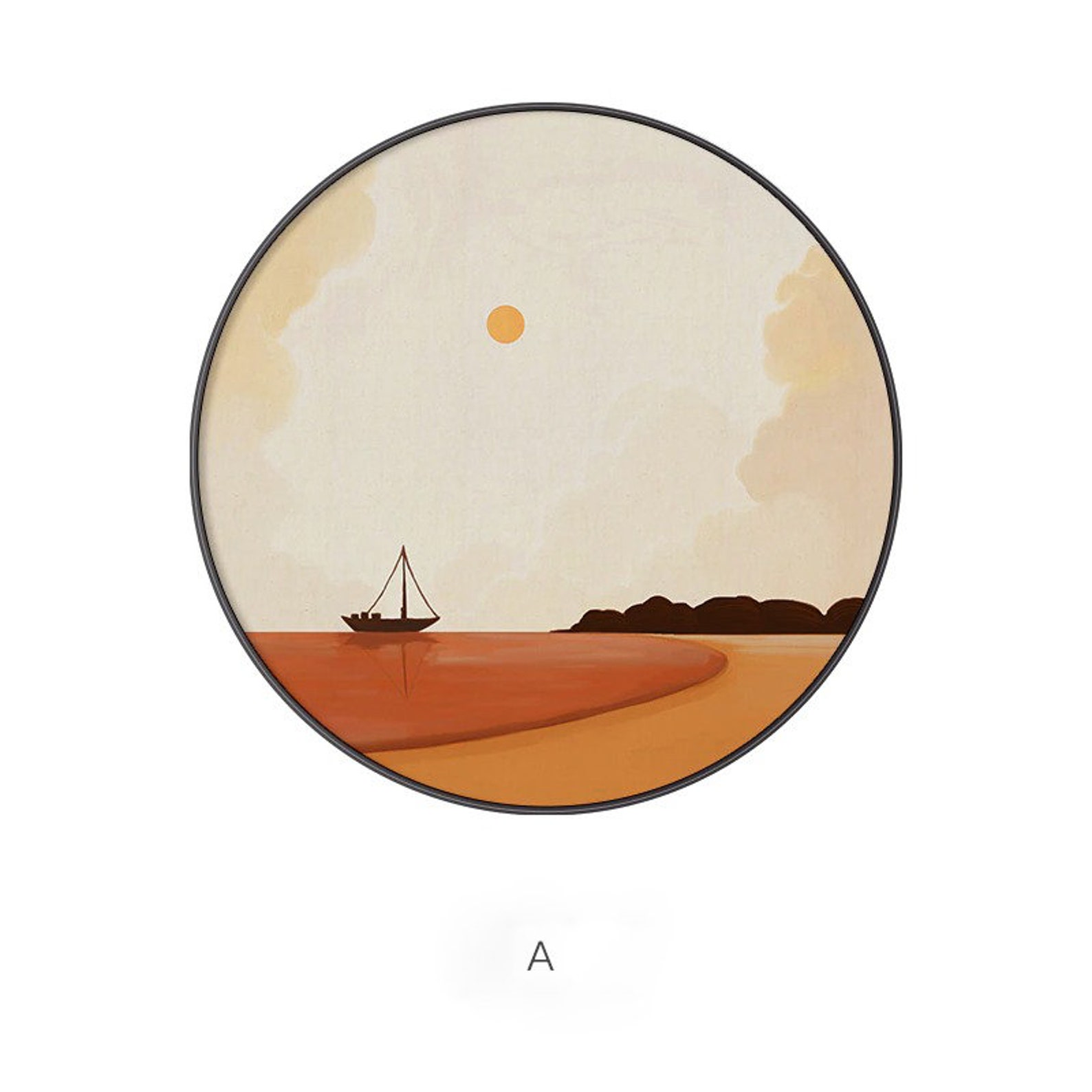 Round Circle Canvas Wall Decor Name Print Gift Picture Nordic - Etsy