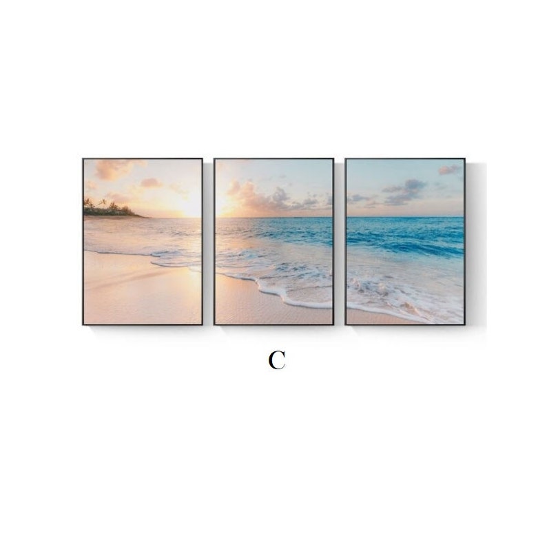 Set of 3 Sea Wall Decor Sunset View Gift for Her and Him - Etsy
