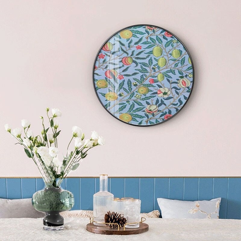 Round Circle Canvas Wall Decor Gift Picture Nordic Scandinavian Grass ...