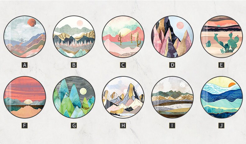 Round Circle Canvas Wall Decor Gift Picture Nordic - Etsy