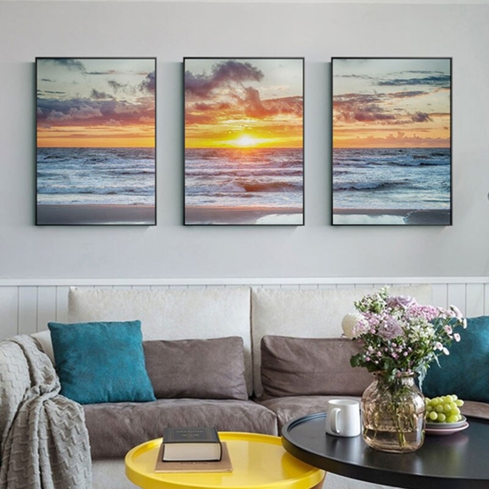 Set of 3 Sea Wall Decor Sunset View Gift for Her and Him - Etsy