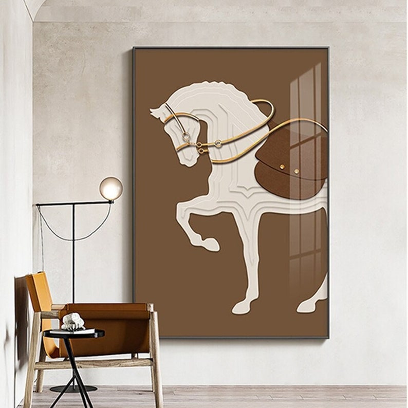 Beige Horse Art Print for Gift for Her and Him, Animal Home Decor ...