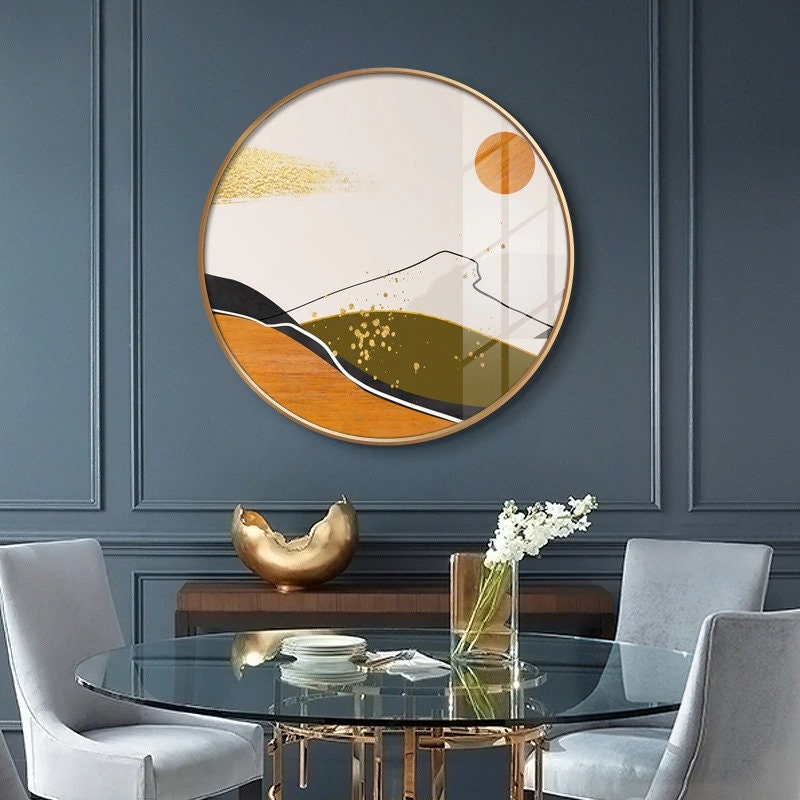 Round Circle Canvas Wall Decor Name Print Gift Picture Nordic ...