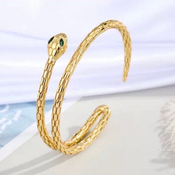 Silver Snake Bangle - Etsy