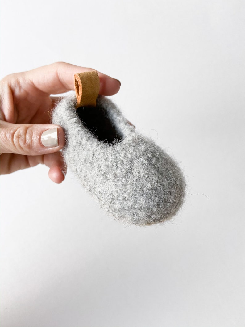 Light Gray Baby Booties Felted Baby Shoes Newborn Coming | Etsy