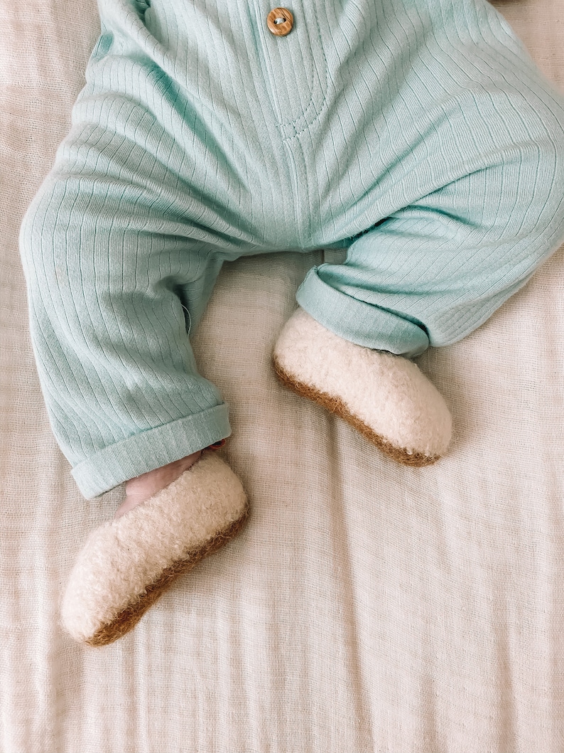 Cream Gender Neutral Baby Booties Felted Baby Shoes Newborn | Etsy