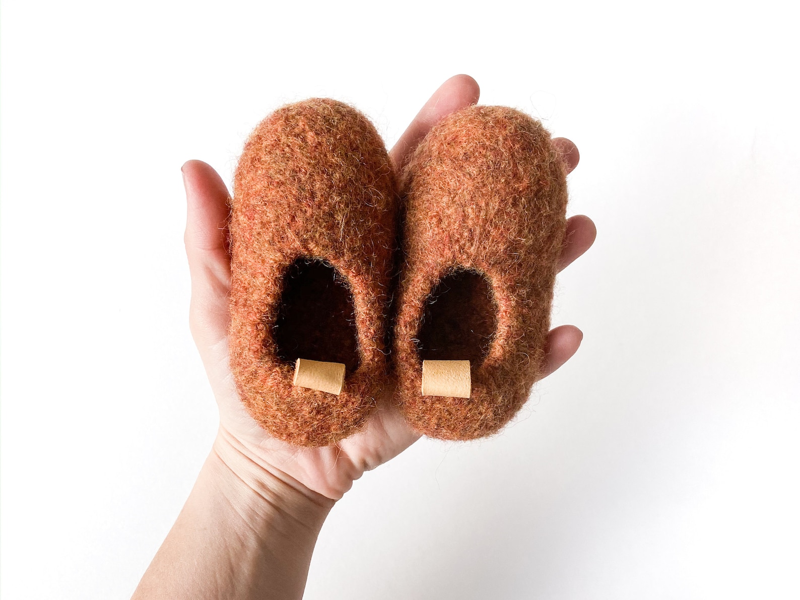 Burnt Orange, Baby Booties, Felt Baby Shoes, Crib Shoes, Handmade Baby ...