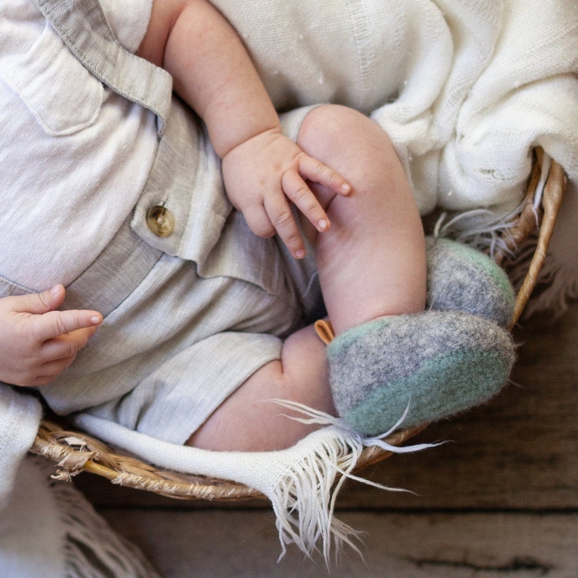 Light Gray Baby Booties Felted Baby Shoes Newborn Coming - Etsy
