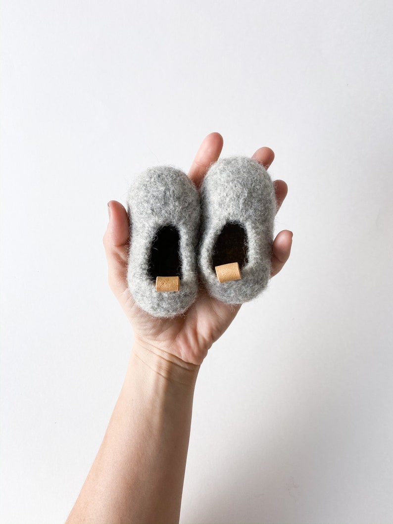 Light Gray, Baby Booties, Felted Baby Shoes, Newborn Coming Home Outfit ...