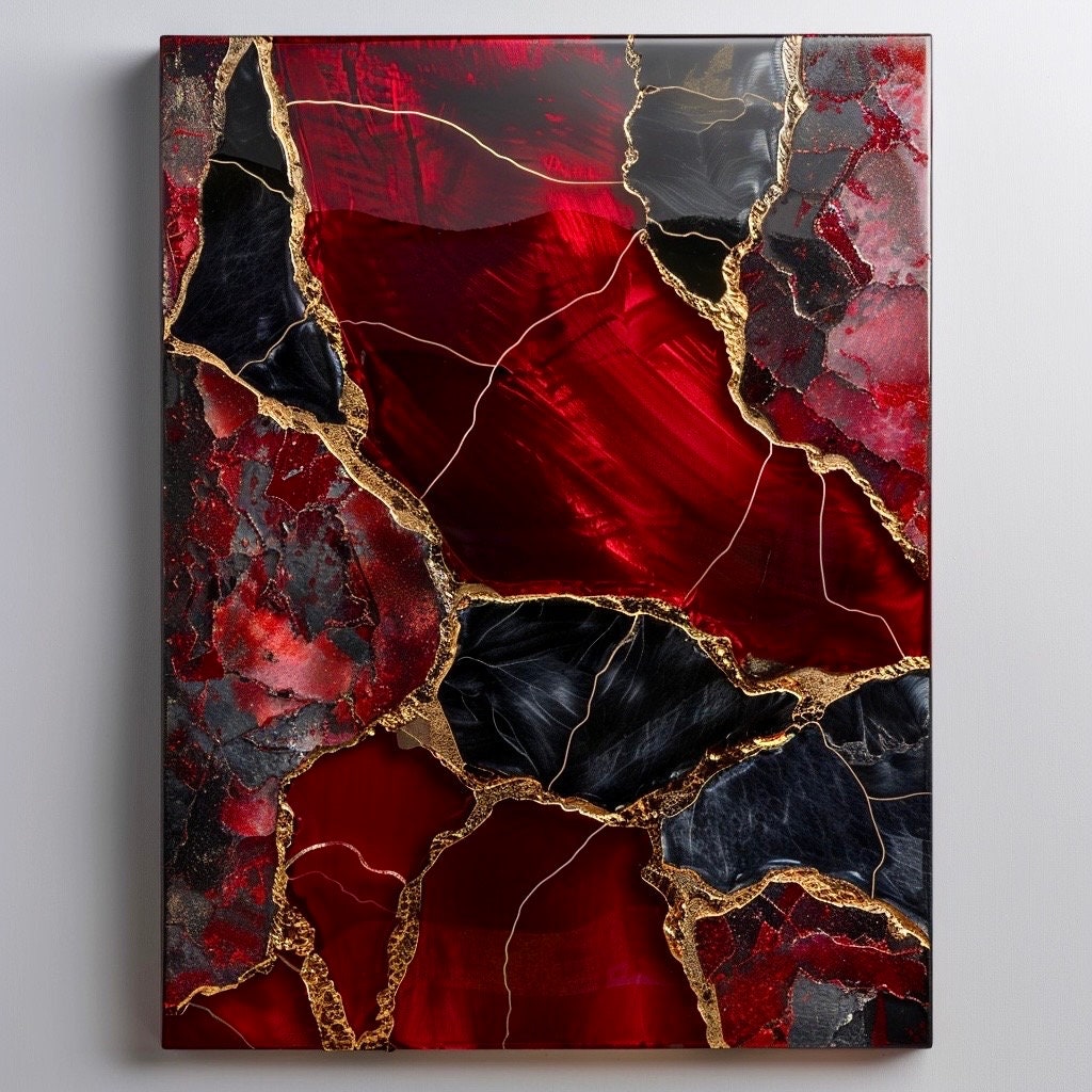 Geode Agate Marble Kintsugi Art, 3d Textured Art, Minimalist Art ...