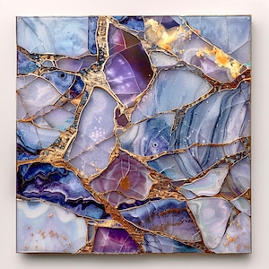 Geode Agate Marble Kintsugi Art, 3d Textured Art, Minimalist Art ...