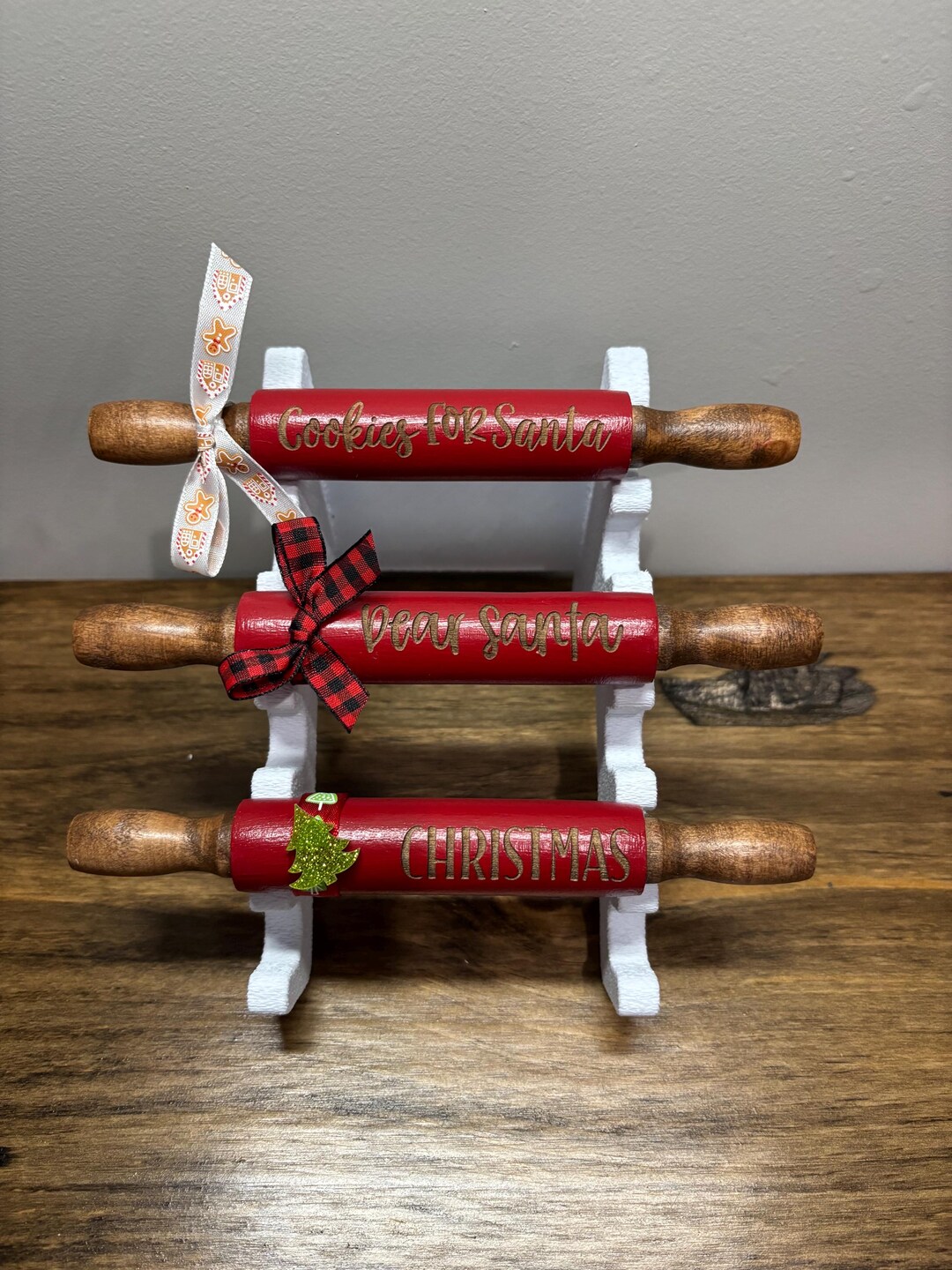 Christmas Rolling Pin Tray Decor - Etsy