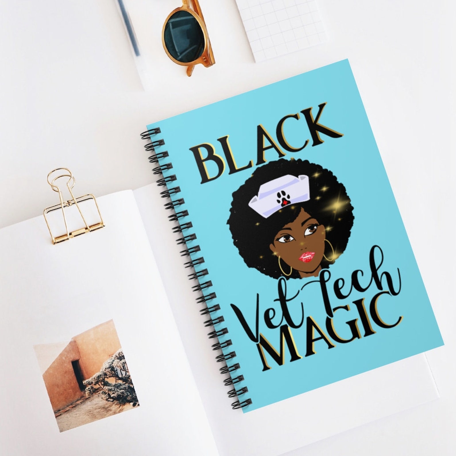 Black Vet Tech Notebook Spiral Notebook Ruled Line Custom - Etsy