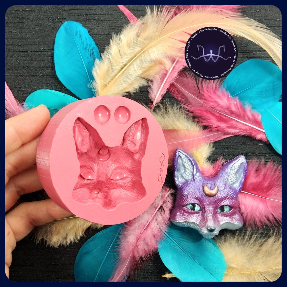 Moon Fox Silicone Mold Original Design Fantasy Mold Resin Molds Epoxy ...