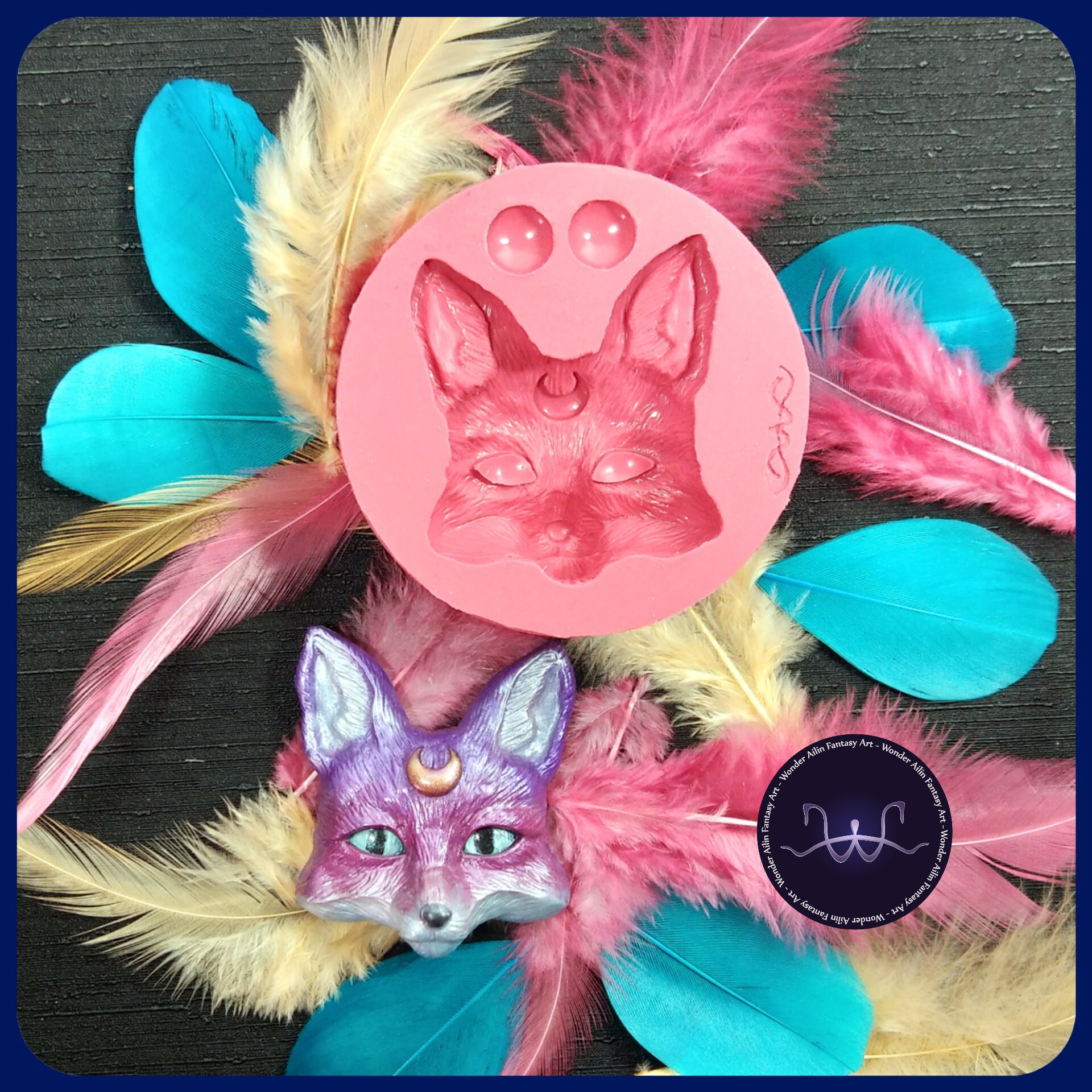 Moon Fox Silicone Mold Original Design Fantasy Mold Resin Molds Epoxy ...
