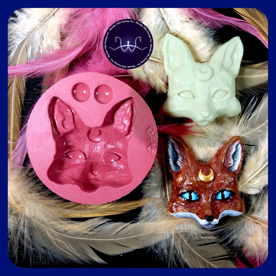 Moon fox silicone mold original design fantasy mold resin | Etsy