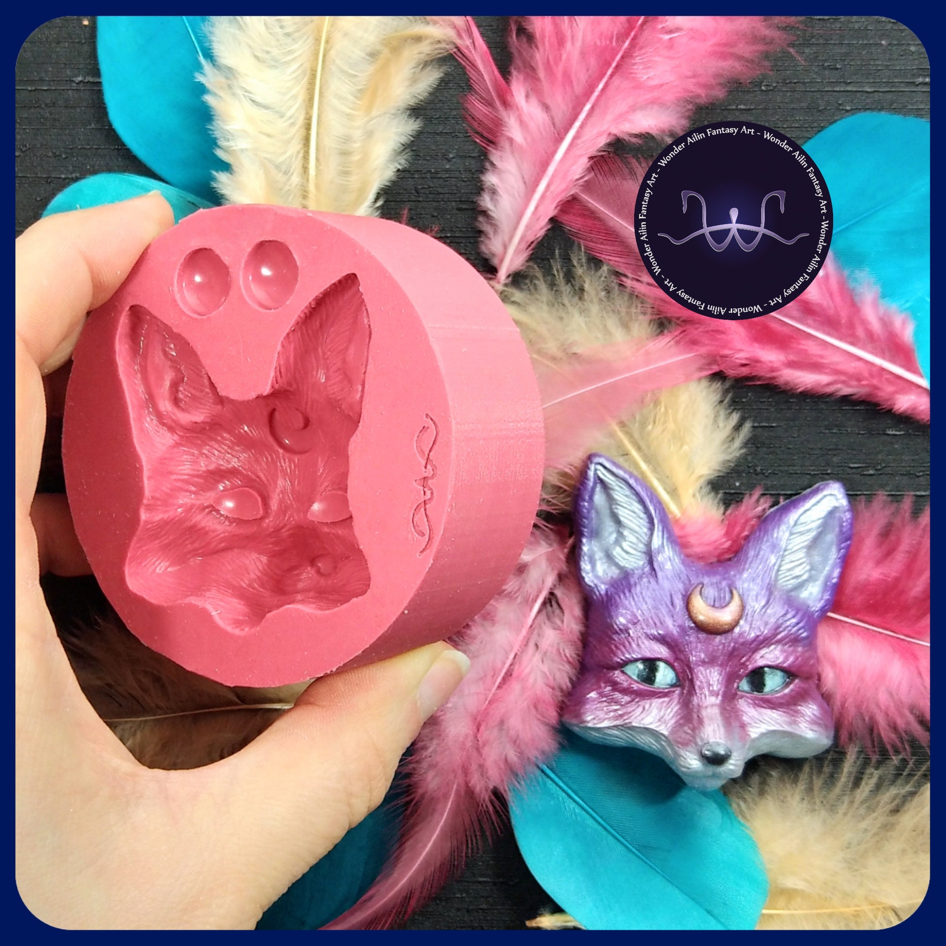 Moon Fox Silicone Mold Original Design Fantasy Mold Resin Molds Epoxy ...
