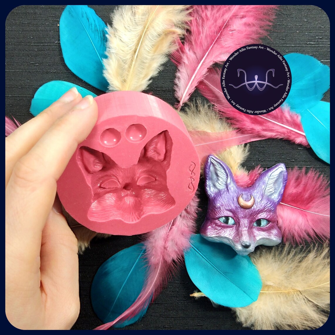 Moon Fox Silicone Mold Original Design Fantasy Mold Resin Molds Epoxy ...