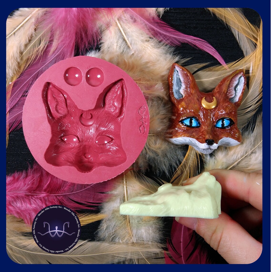 Moon Fox Silicone Mold Original Design Fantasy Mold Resin Molds Epoxy ...
