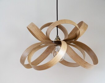 Steam Bent Wood Pendant Lamp | Etsy UK