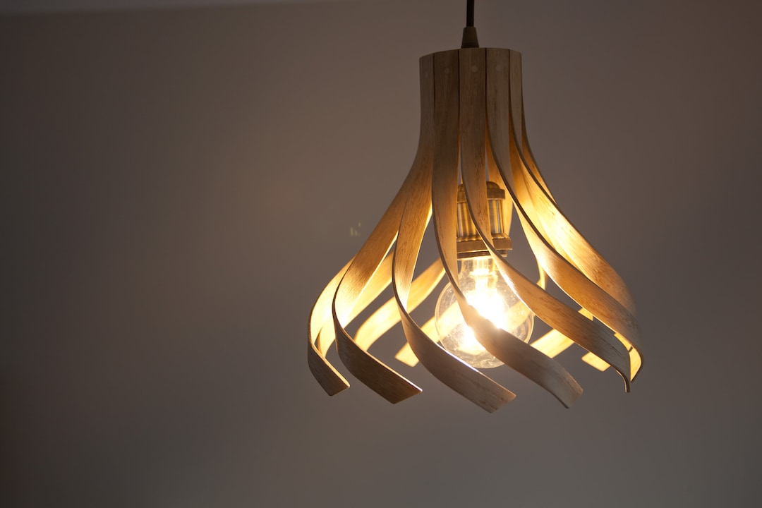 Steam Bent Wood Pendant Lamp - Etsy