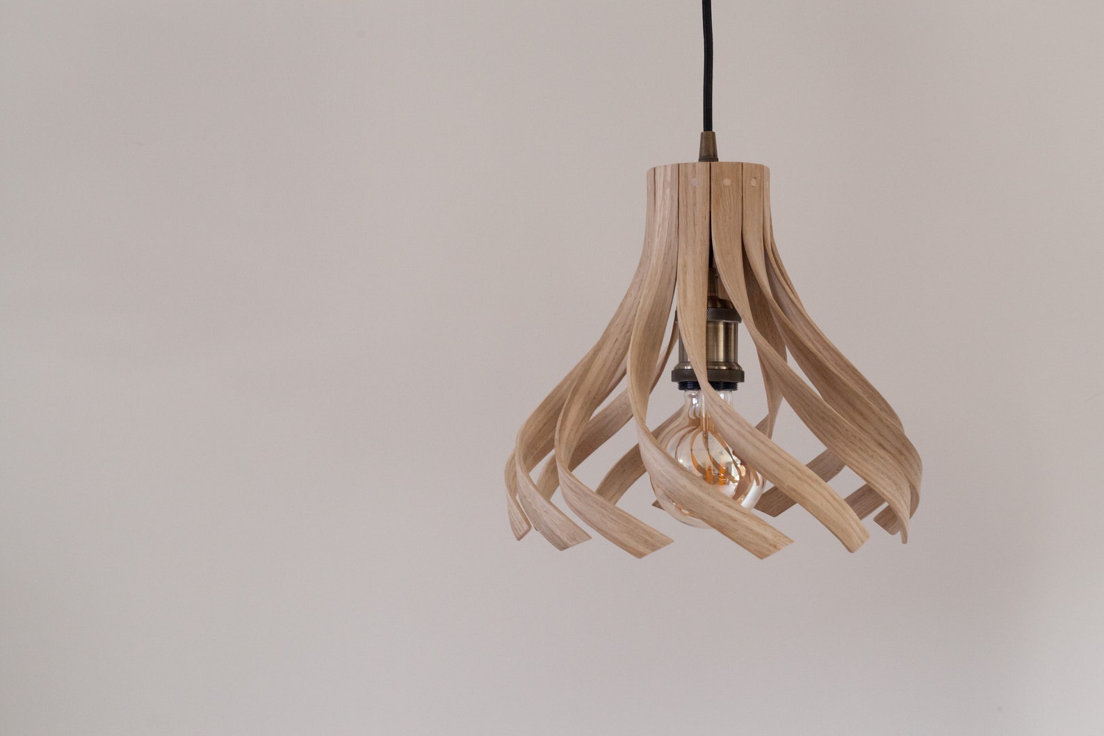 Steam Bent Wood Pendant Lamp - Etsy